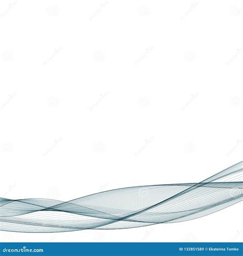 Abstract Smooth Color Wave Vector Curve Flow Blue Motion Illustration Smoke Design Vector