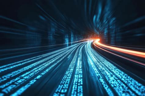 Digital Tunnel Of Binary Code Premium Ai Generated Image