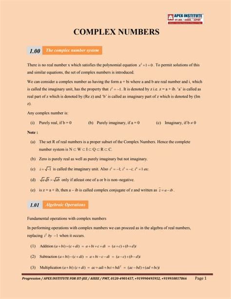 Complex Numbers Org Ppt Physics Science