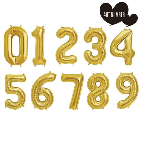 40inch Gold Number Balloons Bloop Balloons Singapore