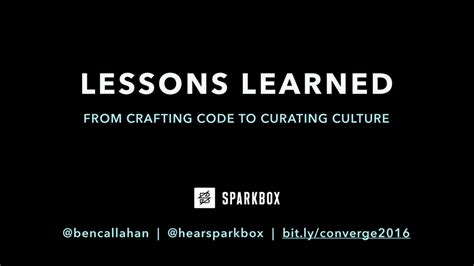 Lessons Learned Speaker Deck