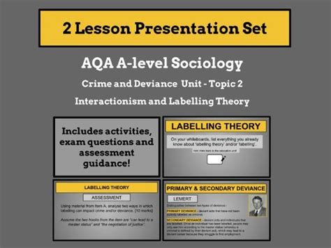 Interactionism And Labelling Theory Aqa A Level Sociology Crime And Deviance Unit Topic 2