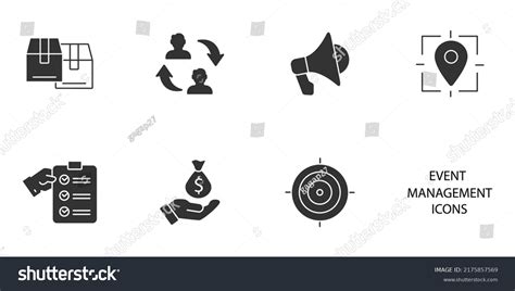Event Management Icons Set Event Management Stock Vector Royalty Free