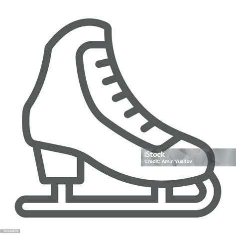 피겨 스케이팅 선 아이콘 활동 및 스포츠 아이스 스케이팅 서명 벡터 그래픽 흰색 배경 Eps 10에 선형 패턴 건강한 생활방식에