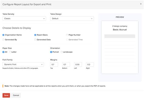 manage reports help zoho books