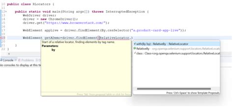 relative locators in selenium browserstack
