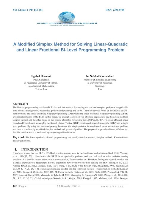 Pdf A Modified Simplex Method For Solving Linear Quadratic And Linear