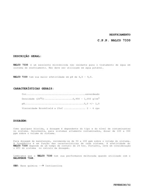 Cpp Nalco 7330 Pdf Pdf