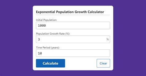 exponential population growth calculator