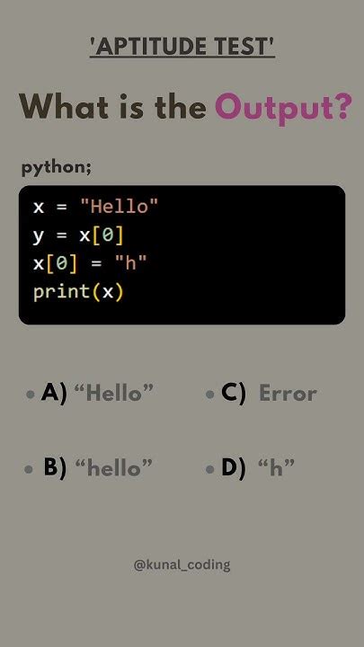 Test Your Aptitude Skills And Comment Your Output Python Programming Pythonprogramming Youtube