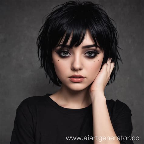 Darkhaired Girl In Goth Style With A Preference For Melancholic Games Ai Art Generator