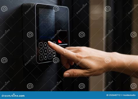 The Woman Enters The Code And Opens The Door Modern Keyless Entry Lock Stock Photo Image Of