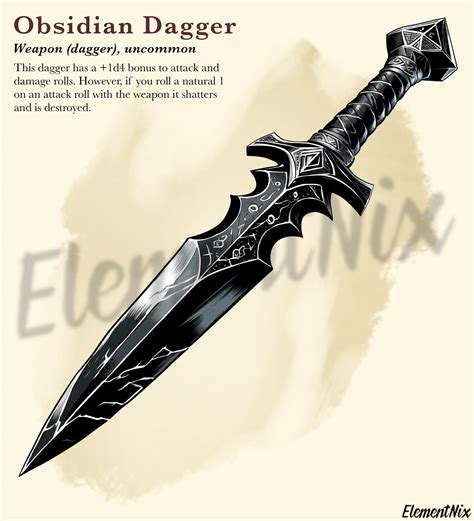 OC ART Eldrayan Obsidian Dagger Homebrew Magic Item R DnDHomebrew