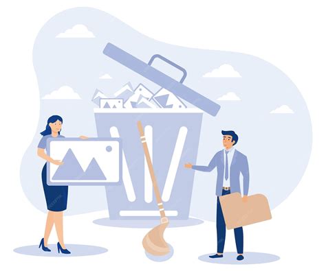 Premium Vector Delete Concept Tiny People Deleting Data Flat Vector Modern Illustration