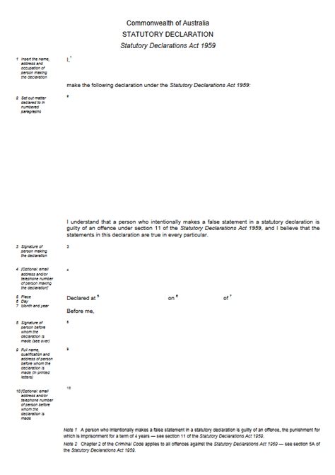 How To Complete A Statutory Declaration Rail Industry Worker