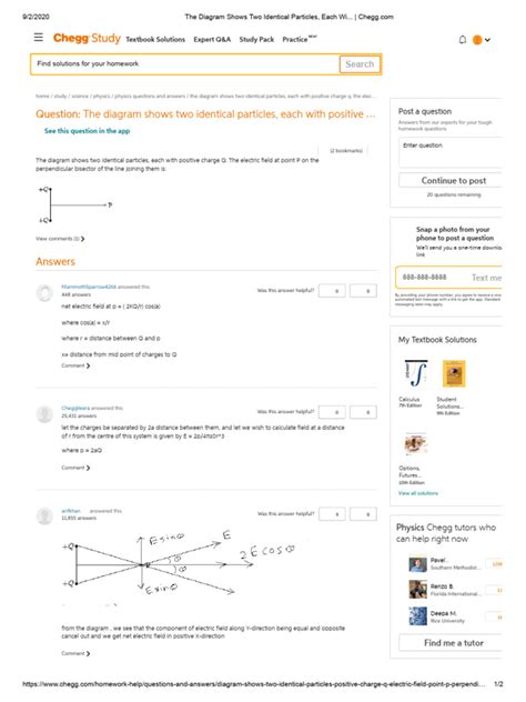 The Diagram Shows Two Identical Particles Each Wi Pdf Physics