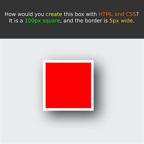 How Would You Create This Box With Html And Css It Is A 100px Square