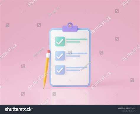 White Clipboard Checklist Pencil Drawing Ticks Stock Illustration 2101279432 Shutterstock