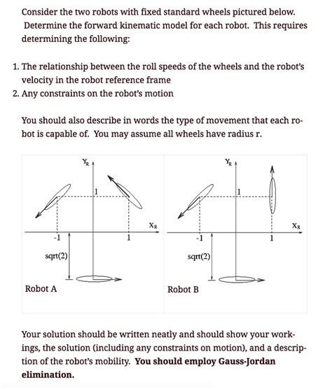 Solved Kinematics Of Mobile Robots With Wheel Constraints Consider The Two Robots With Fixed