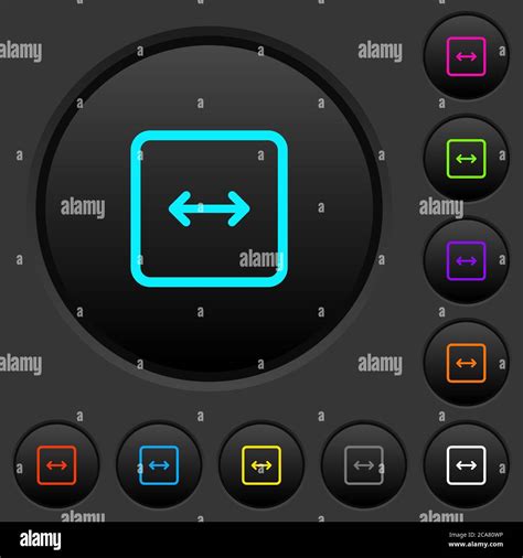 Adjust Object Width Dark Push Buttons With Vivid Color Icons On Dark