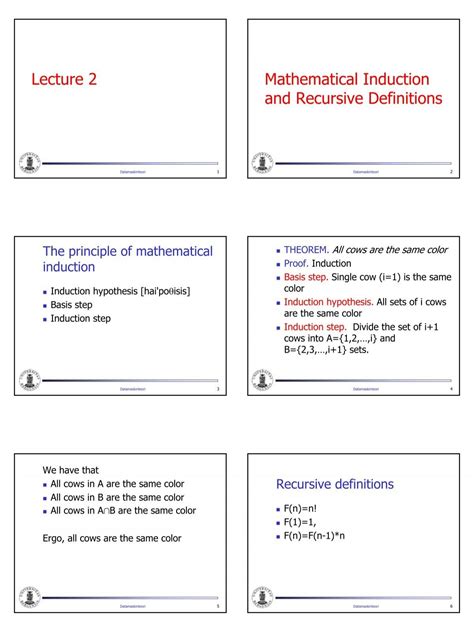 Lecture 2 Mathematical Induction And Recursive Definitions