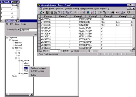 Querying A Db From The Pdbct Graphical Interface Top Left A Grid With