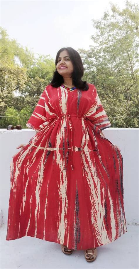 Red Kaftan Cotton Kaftan Kaftan Dress Plus Size Kaftan Etsy