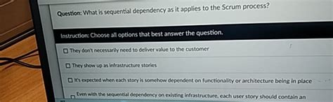 Solved Question What Is Sequential Dependency As It Applies