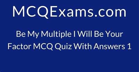 Mcq Questions For Class 5 Maths Be My Multiple I Will Be Your Factor