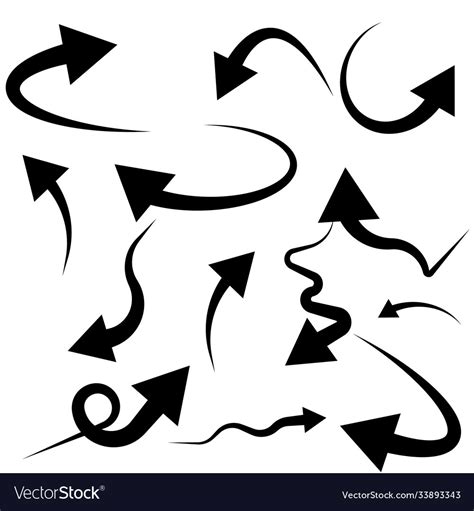 Different Curve Arrows Royalty Free Vector Image