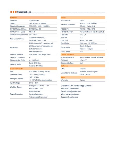 Usr Gprs232 730 Spec Eng Pdf