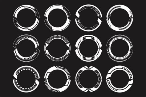 Futuristic Circular Interface Elements Graphic By Ozan Id · Creative