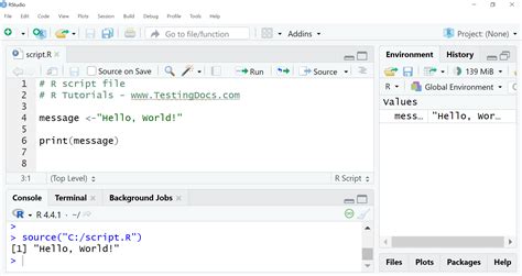 Basic R Syntax Testingdocs