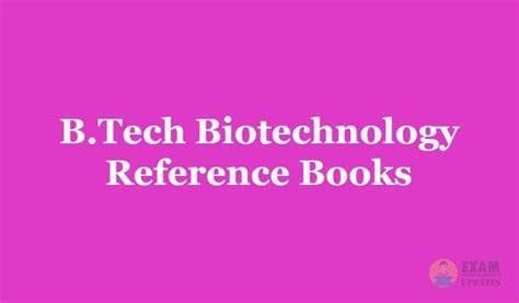 B Tech Biotechnology Reference Books PDF Recommended Authors