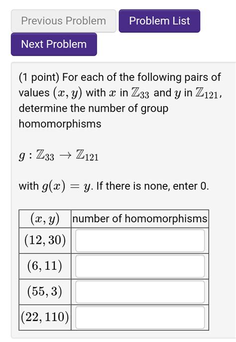 Solved Previous Problem Problem List Next Problem 1 Point