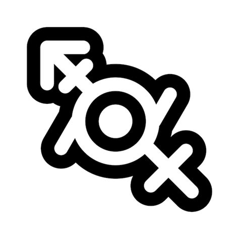 Premium Vector Outline Gender Genderfluid Black White Icon