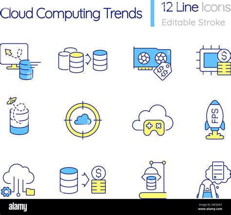 Cloud Computing Trends Rgb Color Icon Set Stock Vector Image And Art Alamy