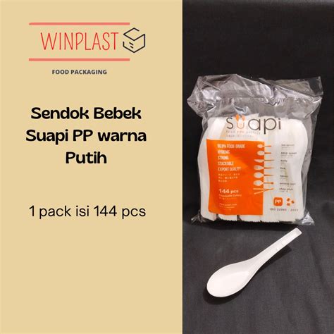 Jual Sendok Bebek Plastik Suapi Pp Warna Putih 1 Pack Isi 144 Pcs