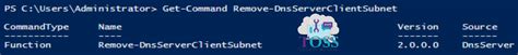 Remove Dnsserverclientsubnet Powershell Cmdlets Toss