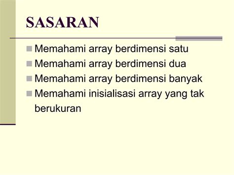 konsep array dan implementasi dalam bahasa pemrograman c ppt