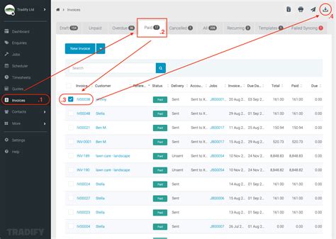 How To Export Invoices Tradify Help Centre