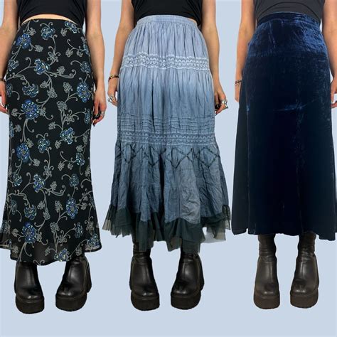 Chic Blue Whimsigoth Skirt Outfit Ideas Kleidung Mode Moda