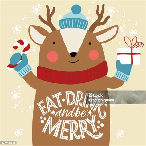 음료를 먹고 기뻐하십시오 즐거운 휴일 보내세요 인사말 카드 스티커 배너 인쇄를위한 훌륭한 글자 Xmas 카드 메리 크리스마스와 새해 복 많은 새해 2021 가공의 인물에