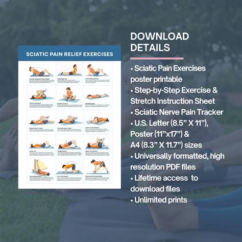 Sciatica Pain Relief Exercises Printable Lower Back And Nerve Stretch