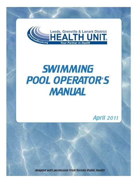 Swimming Pool Operators Manual Pdf Swimming Pool Ph
