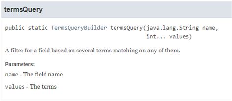 Java Elasticsearch Filter For A Field Based On Several Terms Matching