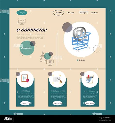 E Commerce Flat Landing Page Website Template Wishlist Tracking Code Buy Online Web Banner