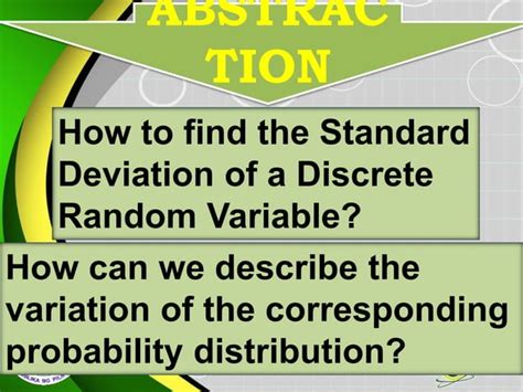 Variance Of Discrete Random Variable Pptx