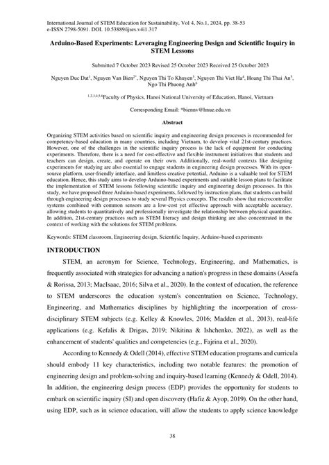pdf arduino based experiments leveraging engineering design and