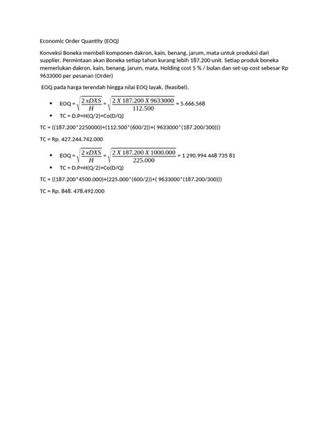 Economic Order Quantity Baru Pdf